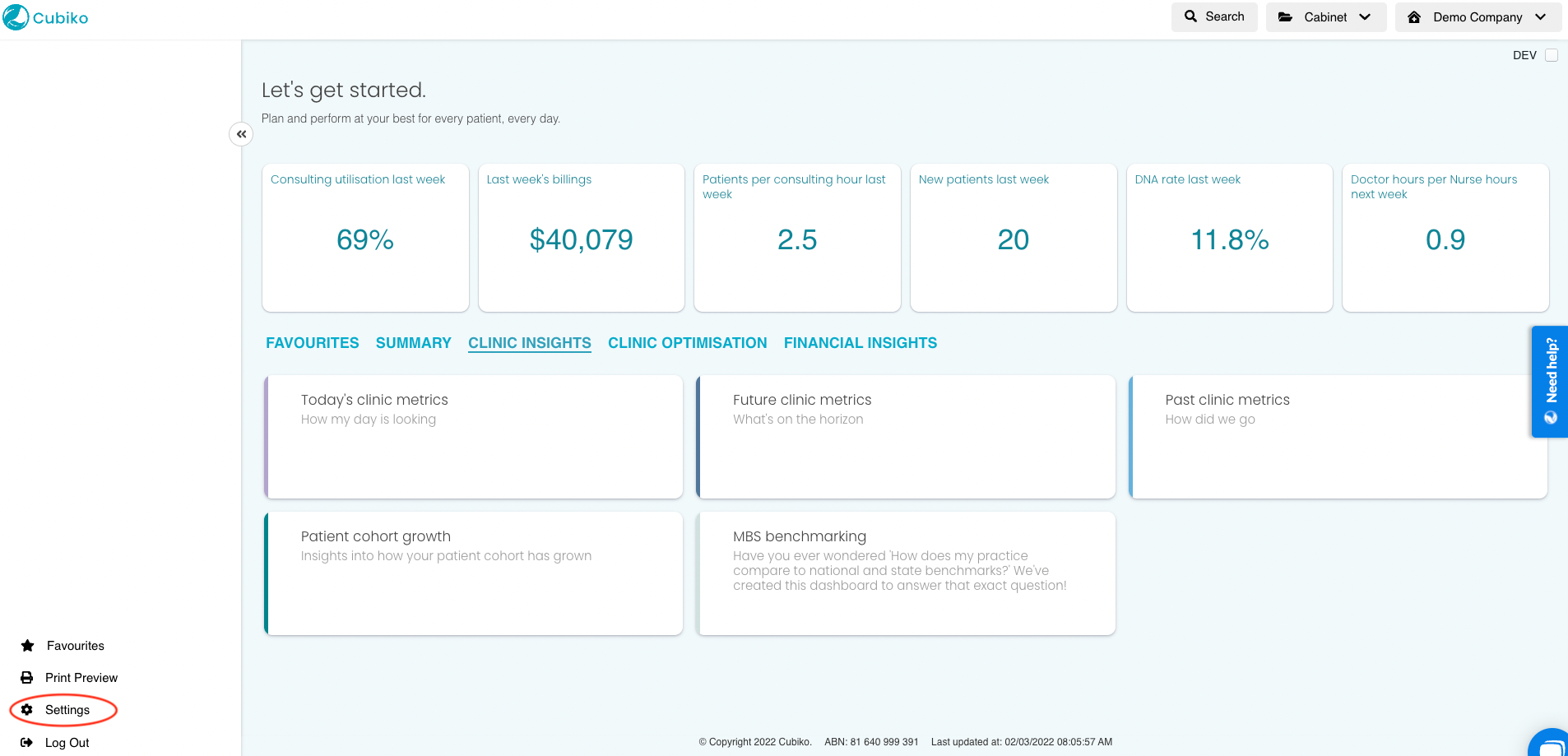 Completing Cubiko Settings
